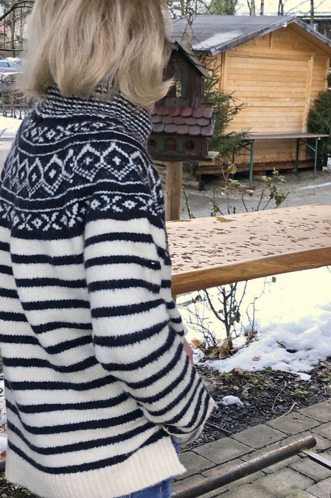 Norweger Pulli – weiss & schwarz